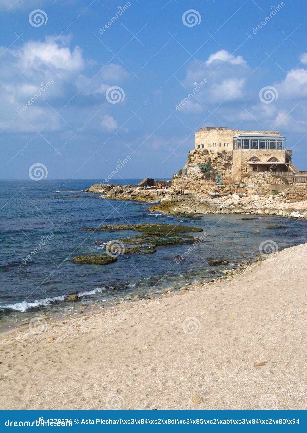Old Harbor in Caesarea (Israel) Stock Photo - Image of israel ...
