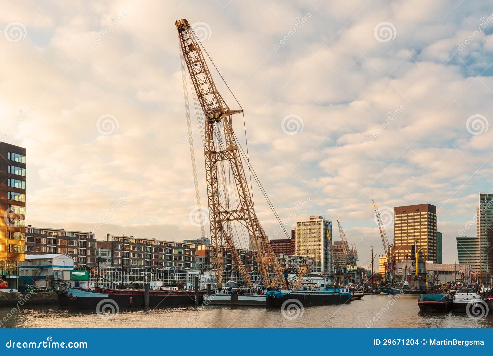 Old Harbor in the Center of Rotterdam Stock Photo - Image of lifting ...