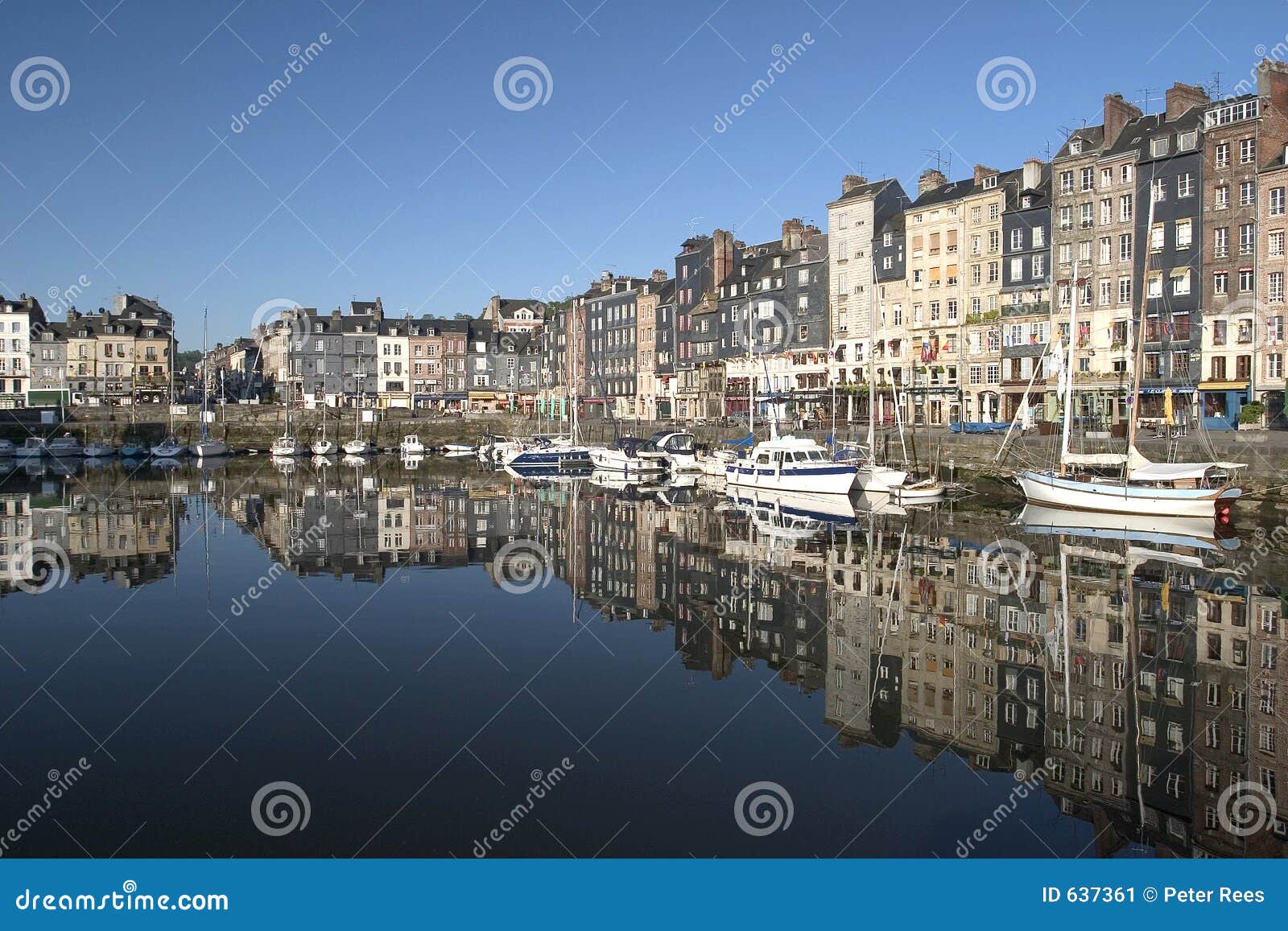 Old Harbour stock image. Image of normandy, reflections - 637361