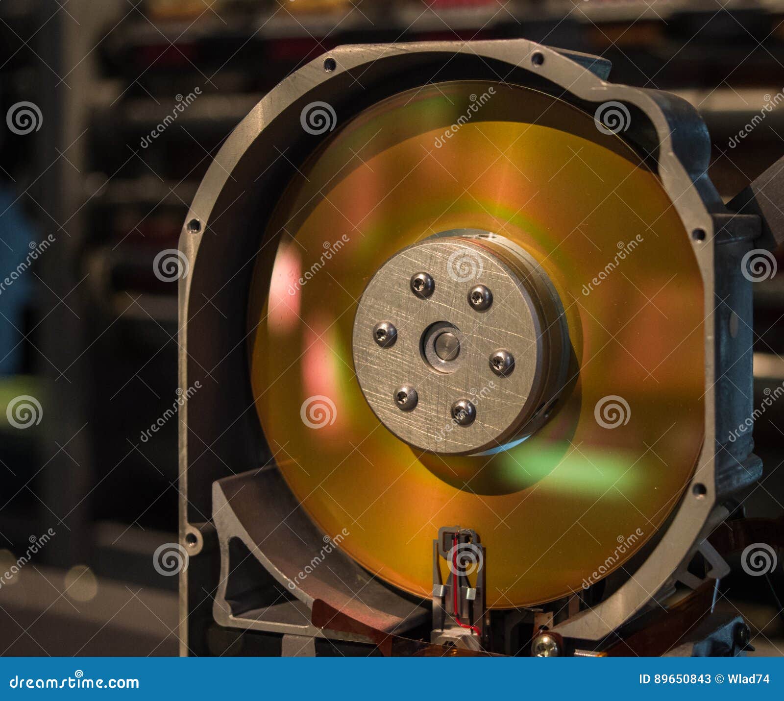 The Old Hard Disk Drive Close Up Stock Image - Image of storage, record ...