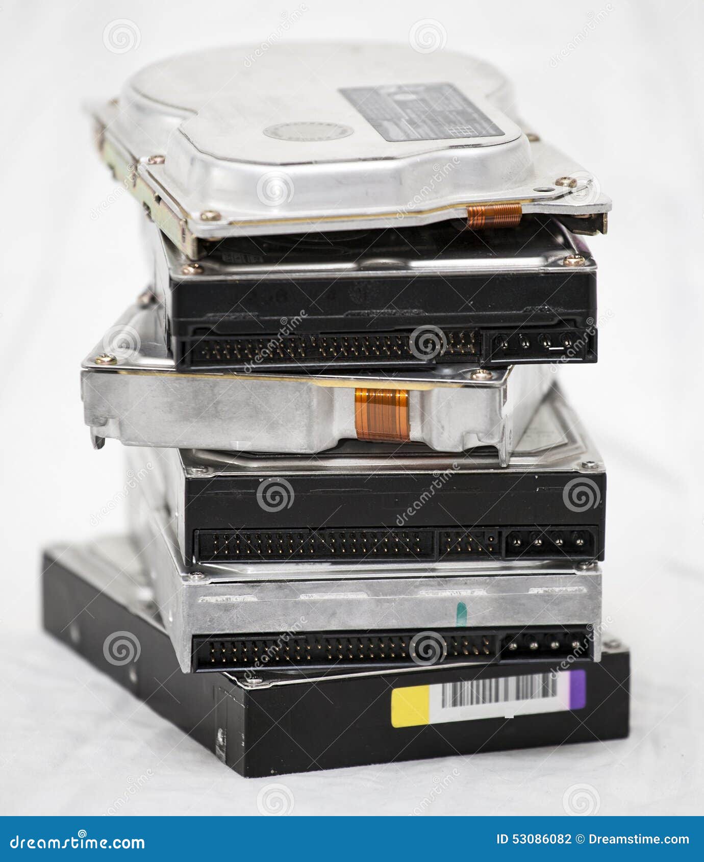 Old Hard Disk Drives in a Pile Stock Photo - Image of security, digital ...