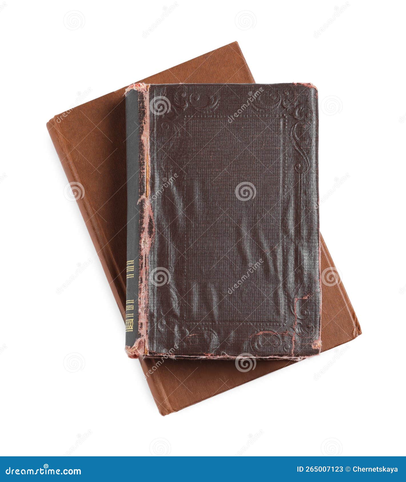 Old Hardcover Books Isolated on White, Top View Stock Image - Image of ...