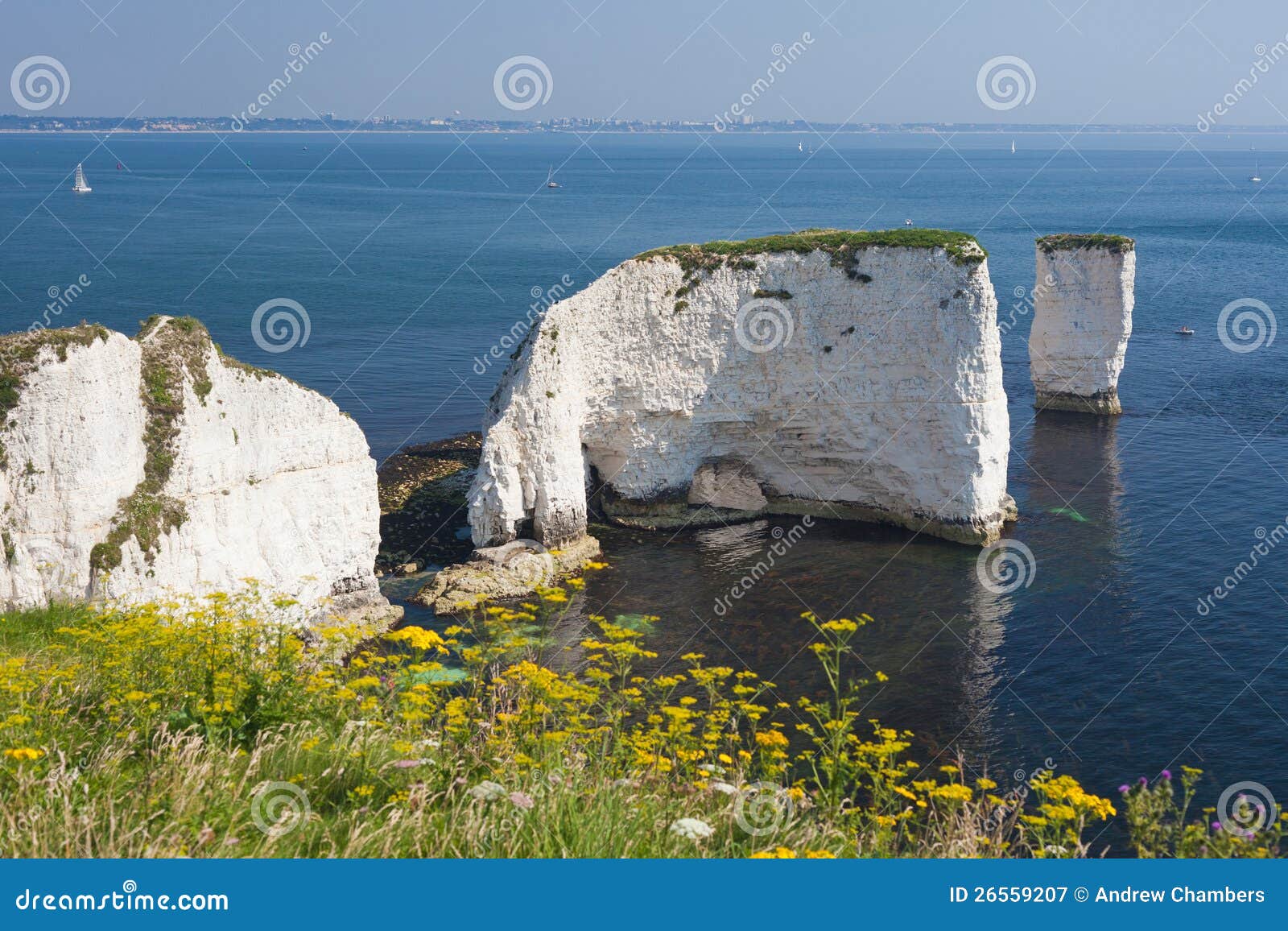 Old Harry Rocks and Bournemouth Stock Image - Image of isle, britain ...