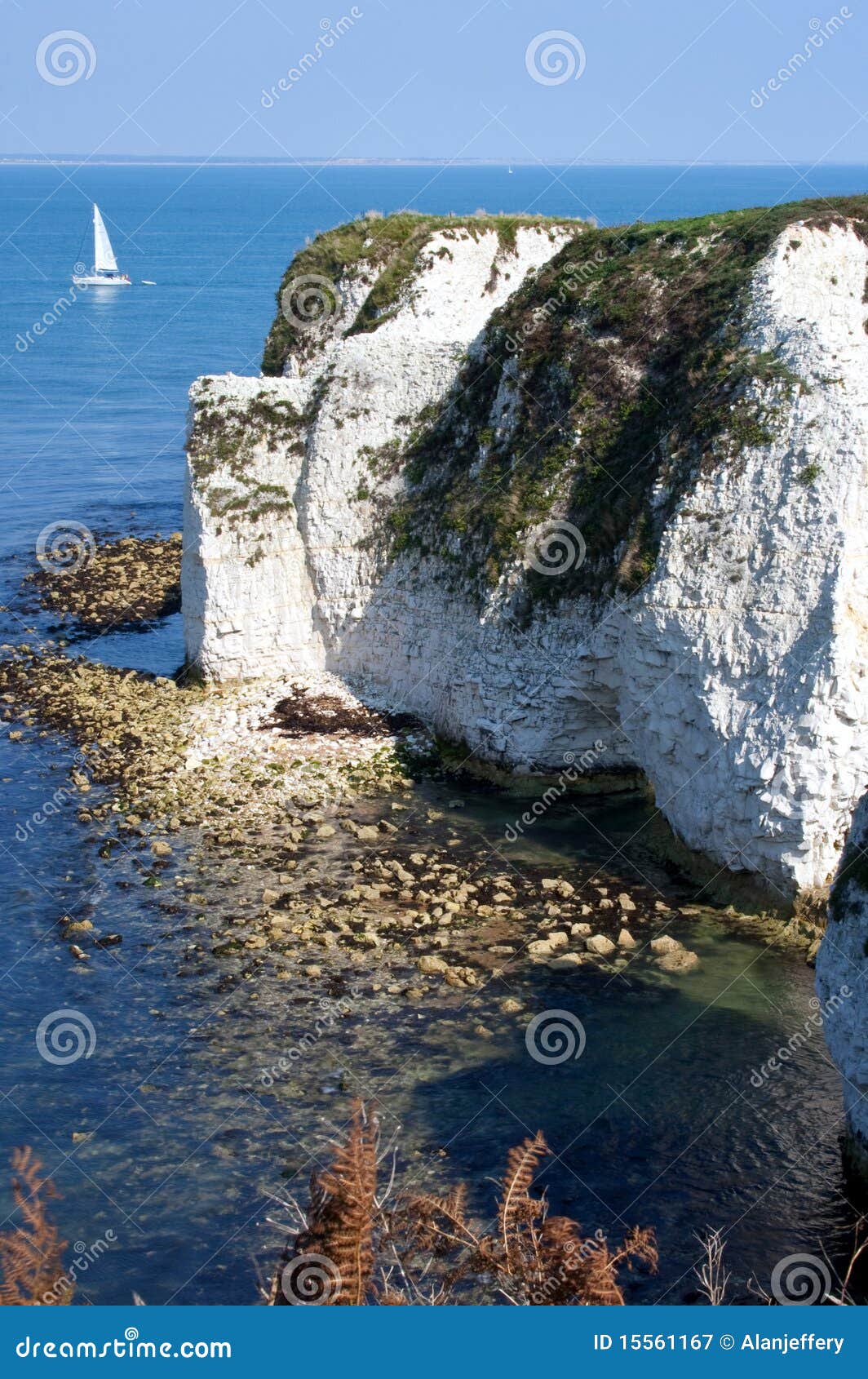Old Harry Rocks, White Cliffs Located At Handfast Point Near Swanage ...