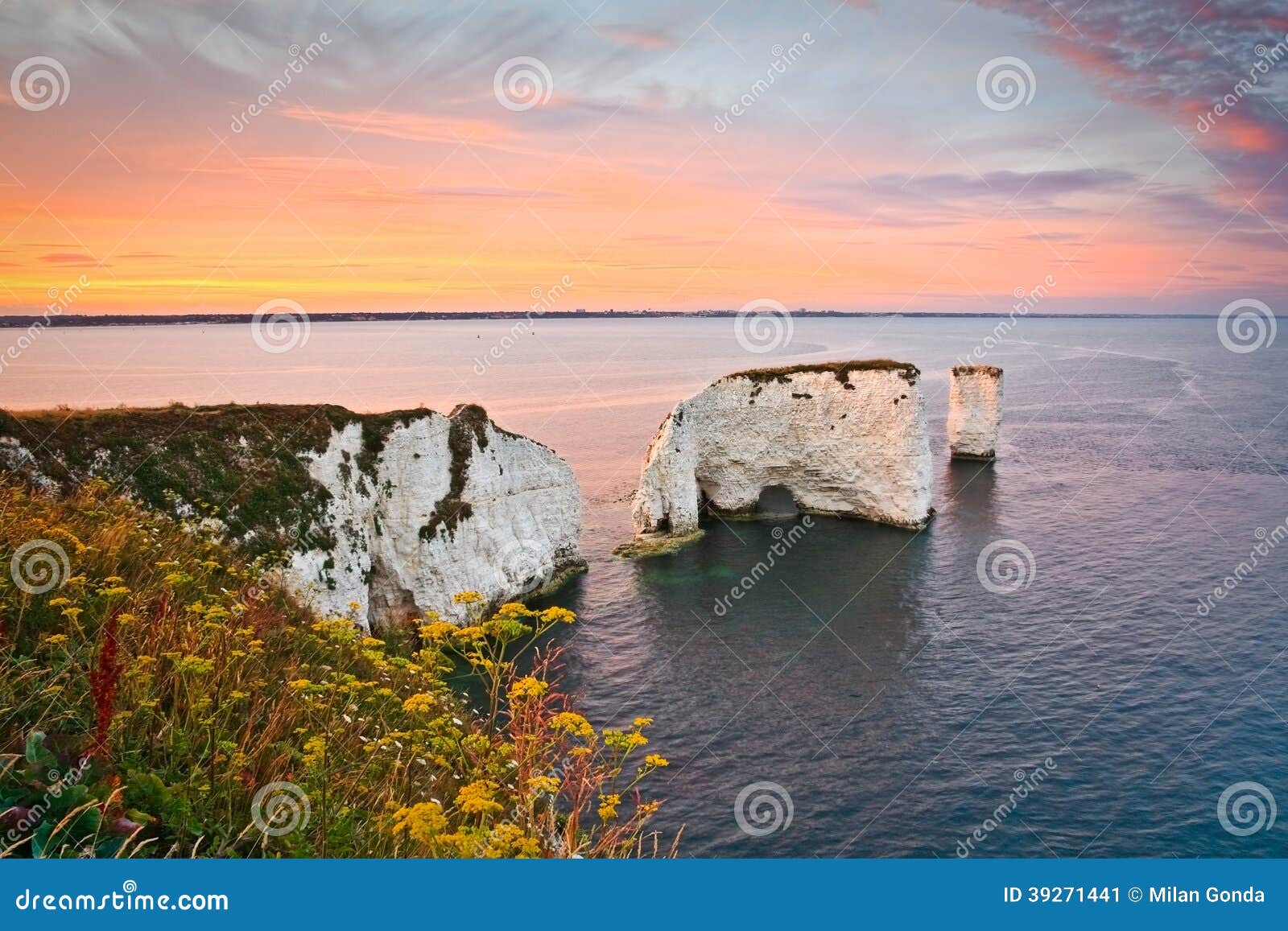 Old Harry Rocks in Dorset. stock image. Image of colourful - 39271441