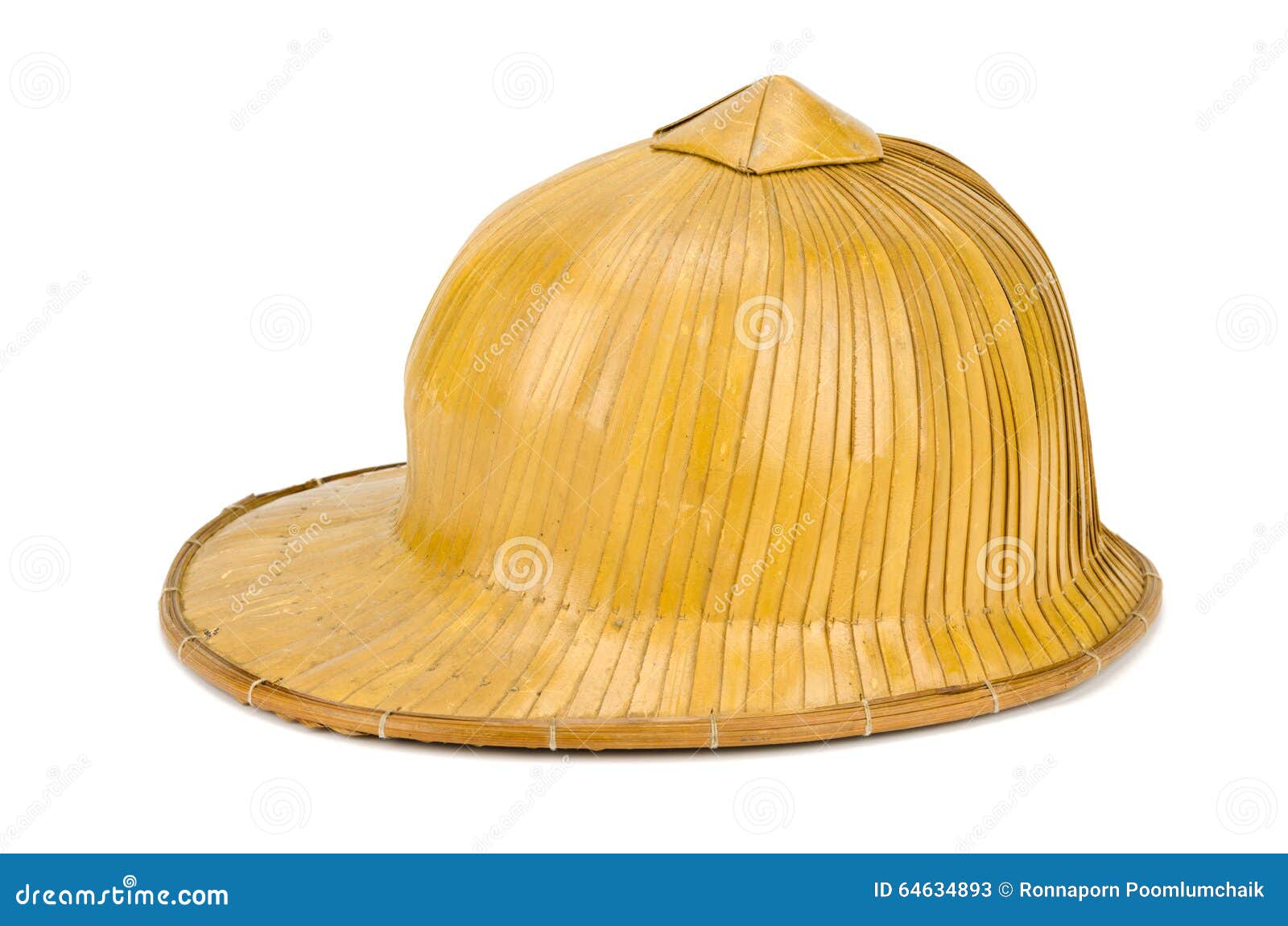 Old Hat Made of Woven Bamboo Stock Image - Image of rustic, material ...