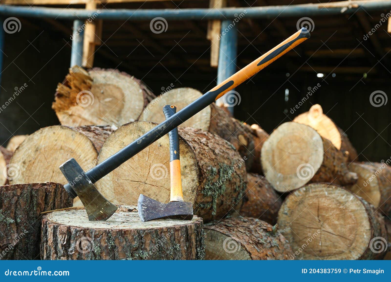 Old Hatchet is on Background of Stump Stock Image - Image of lumber ...