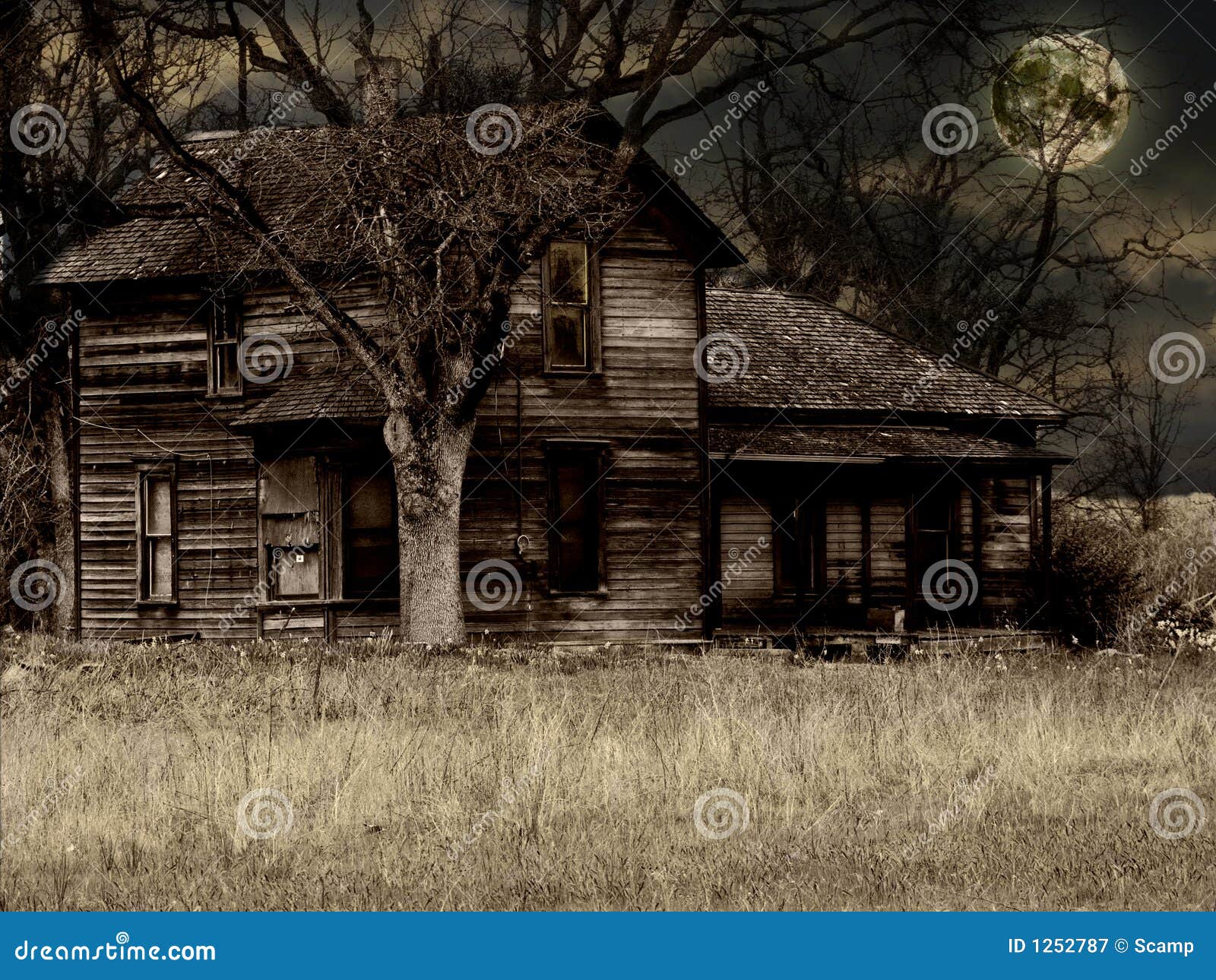 An Old Haunted House stock image. Image of night, siding - 1252787