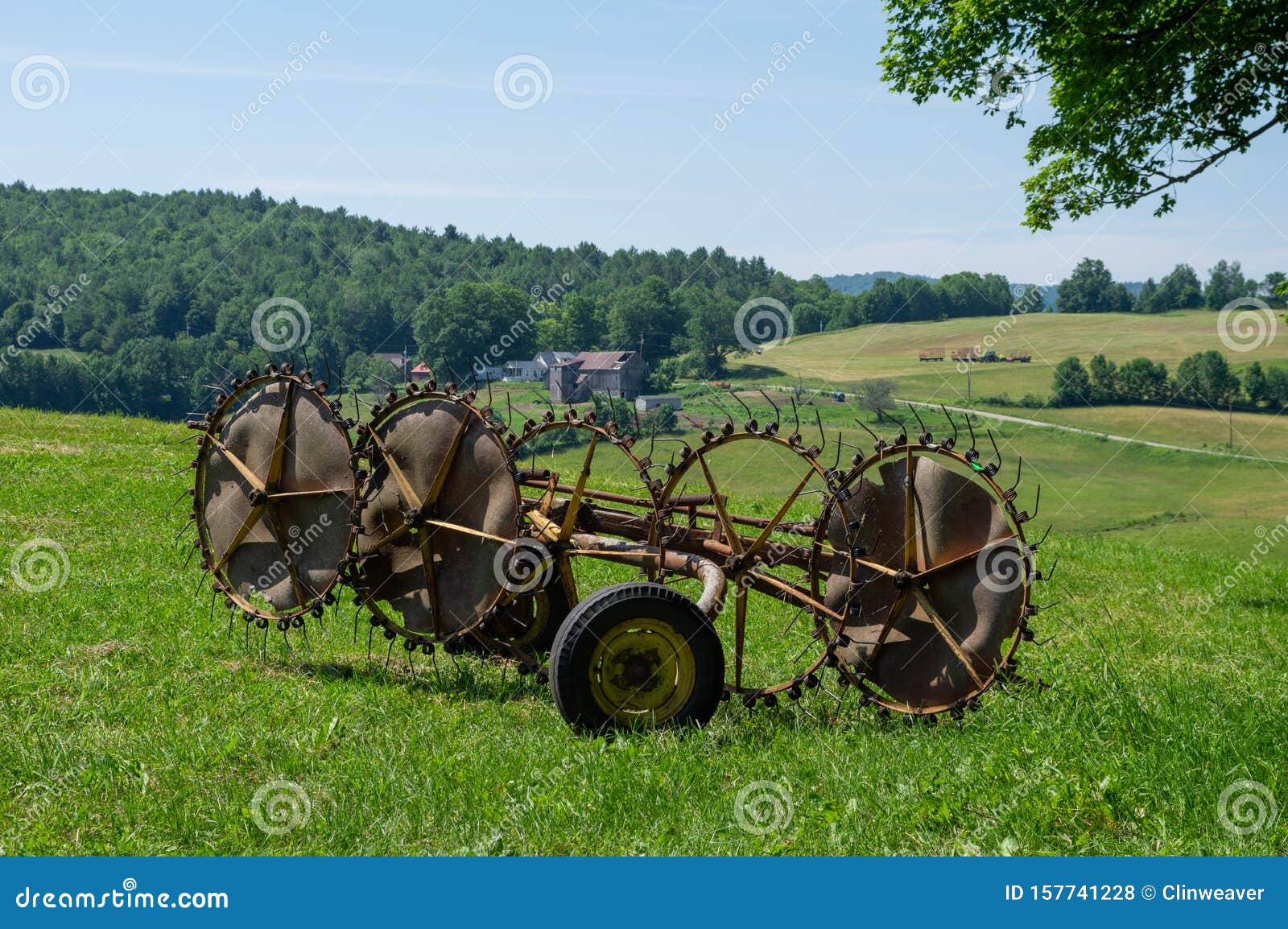 Old Hay Rake stock photo. Image of implement, farming - 157741228