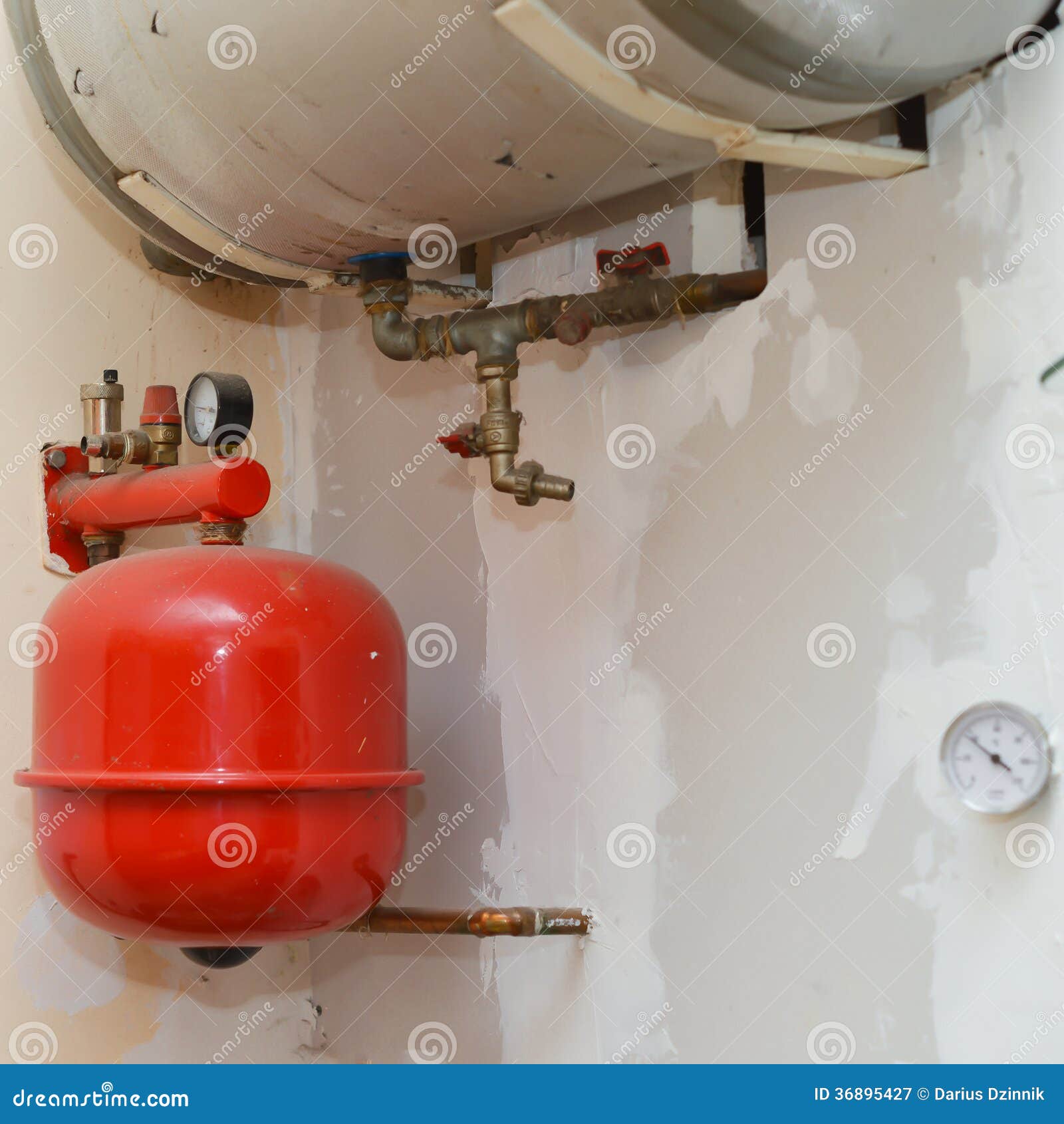 Old heating installation stock image. Image of hand, maintenance - 36895427
