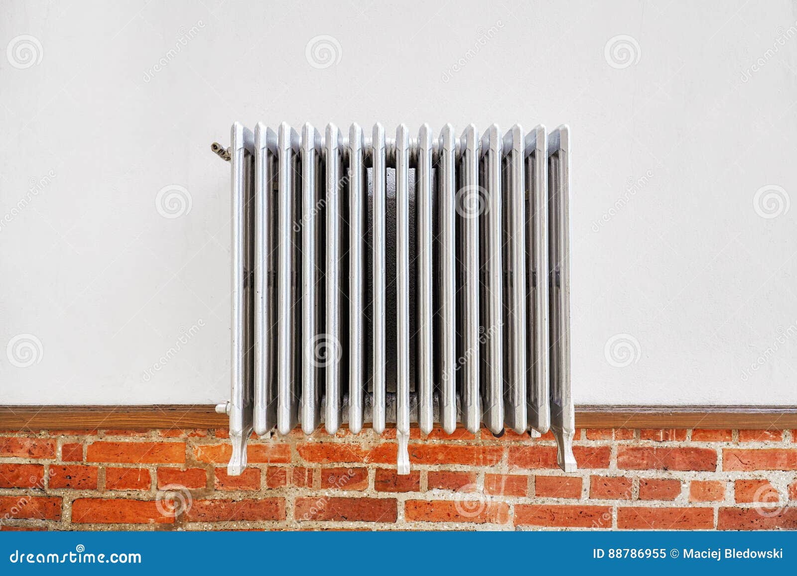Old Heating Radiator on a Wall Stock Image - Image of radiator ...