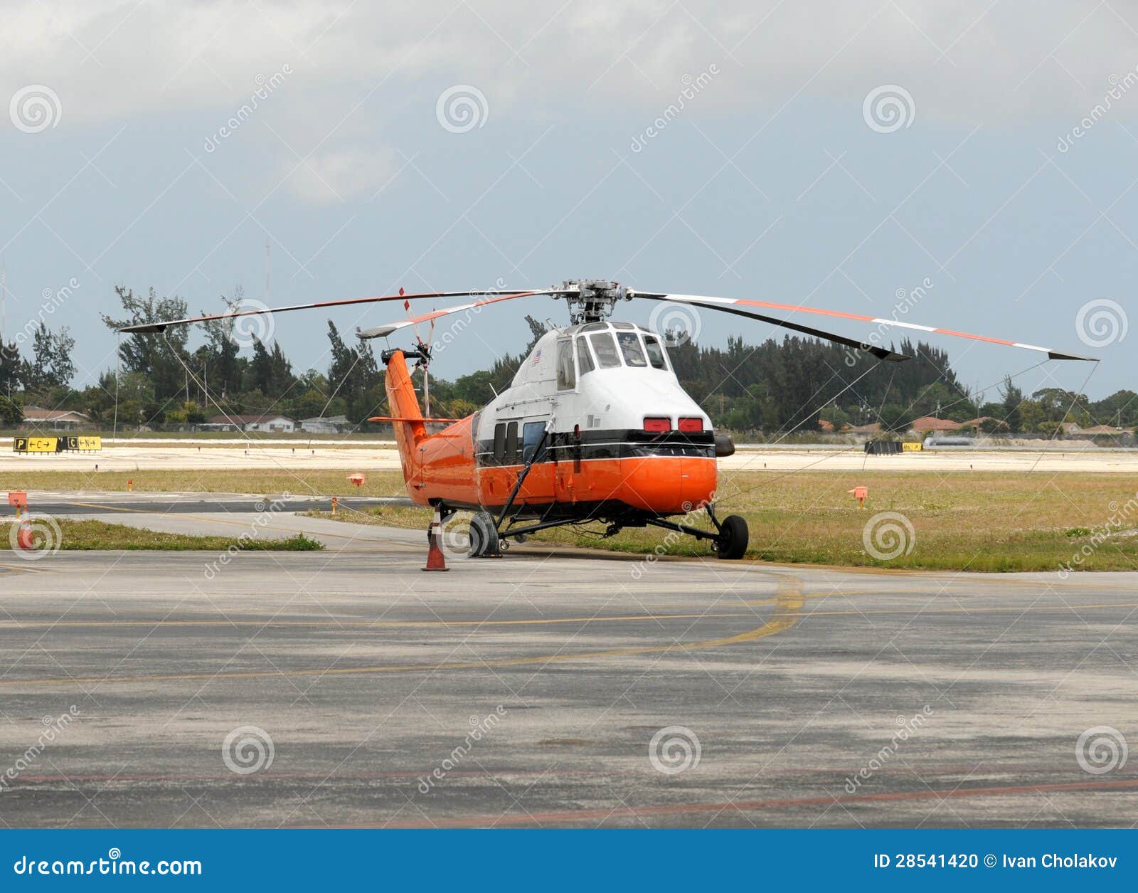 Old helicopter stock photo. Image of chopper, orange - 28541420