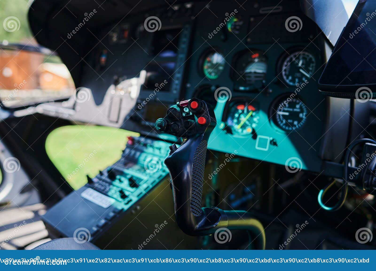 Old Helicopter Control Knob Mi-8 Control Stick. Stock Photo - Image of ...