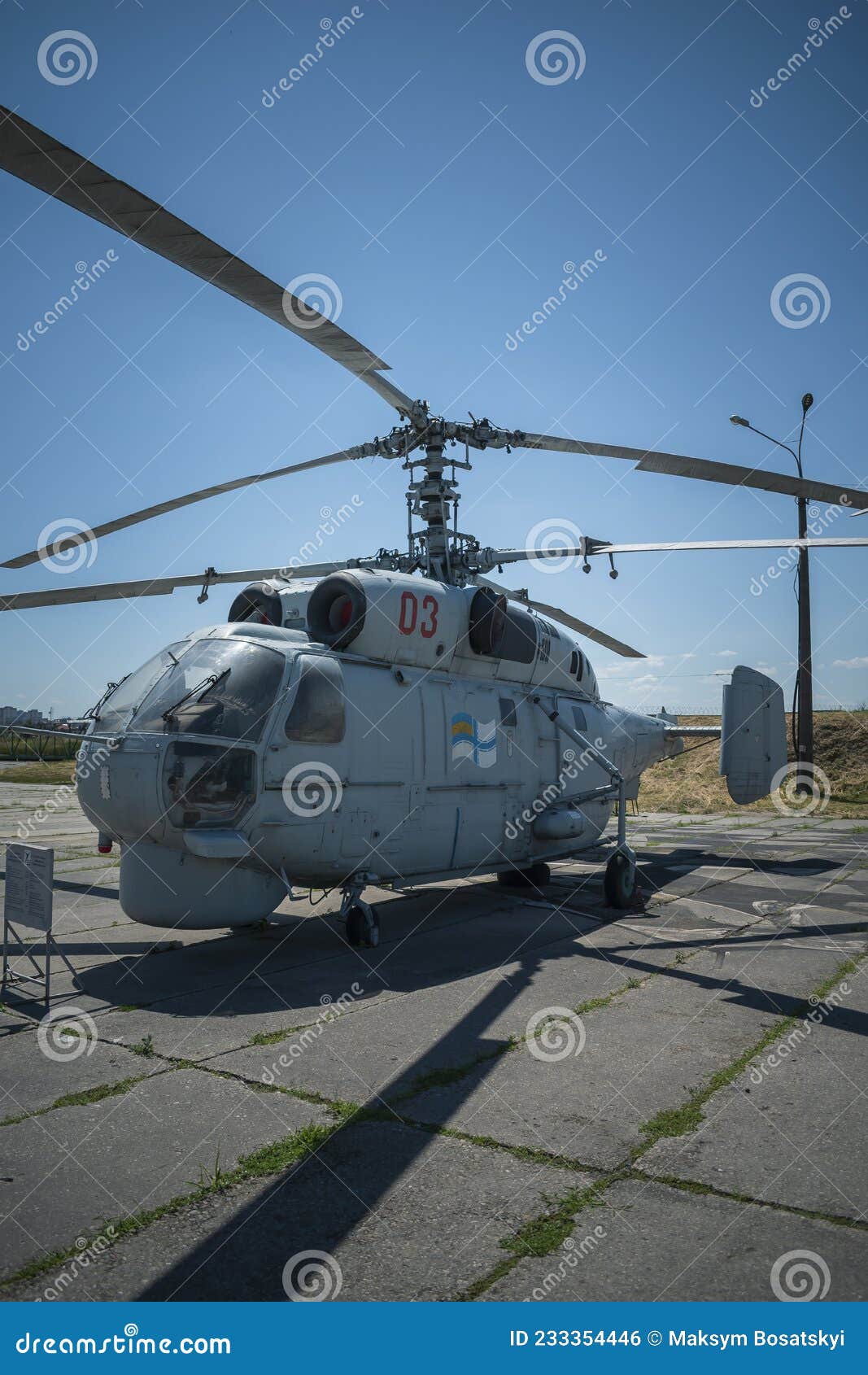 Old Helicopter. Hull, Chassis and Propellers of an Old Helicopter ...