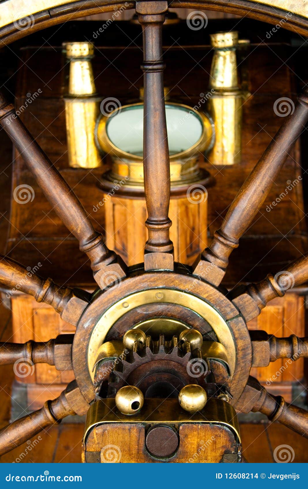 Old helm with compass stock photo. Image of sailing, ship - 12608214