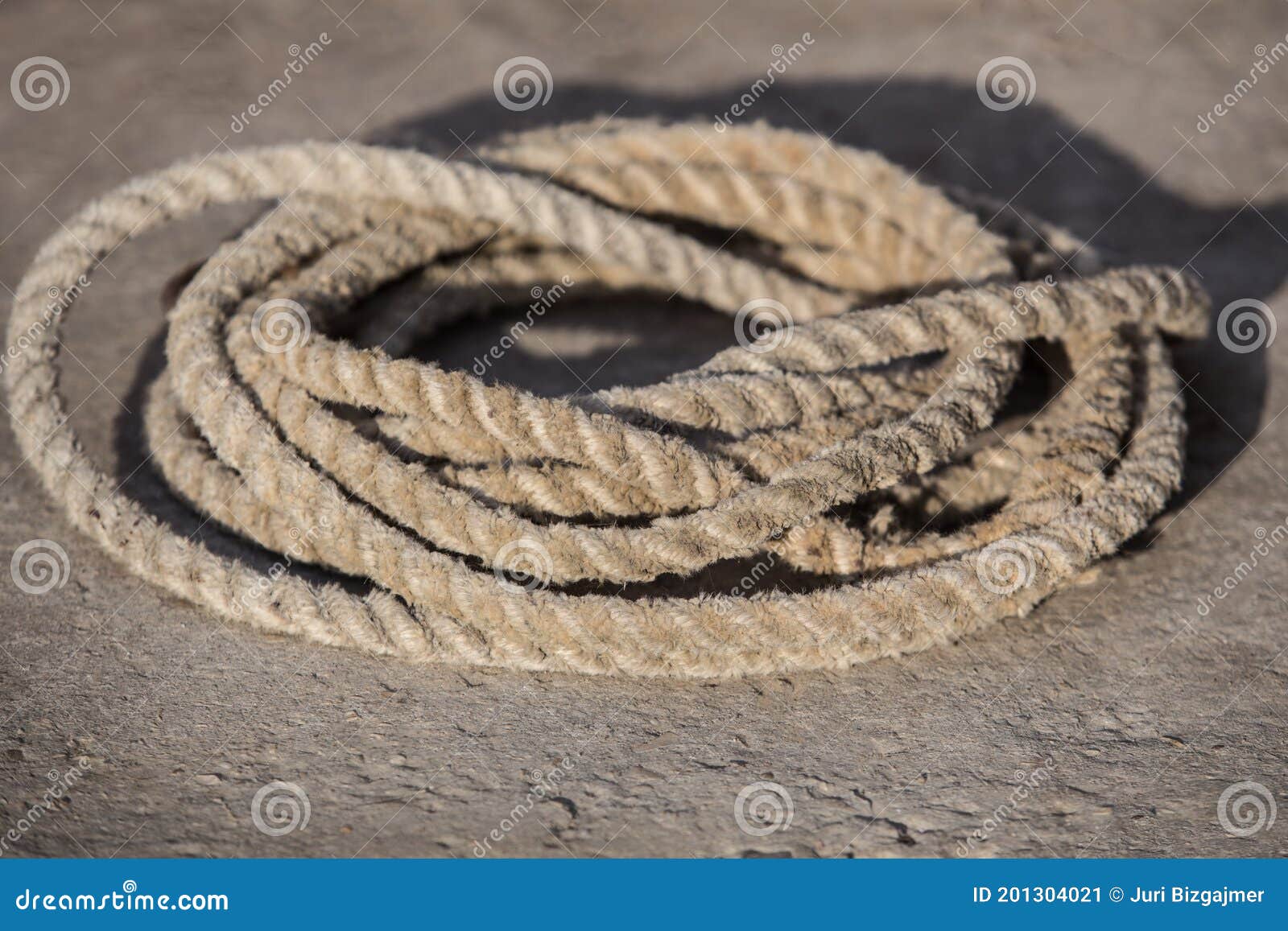 Old Hemp Rope Coiled in a Circle Stock Image - Image of thread ...