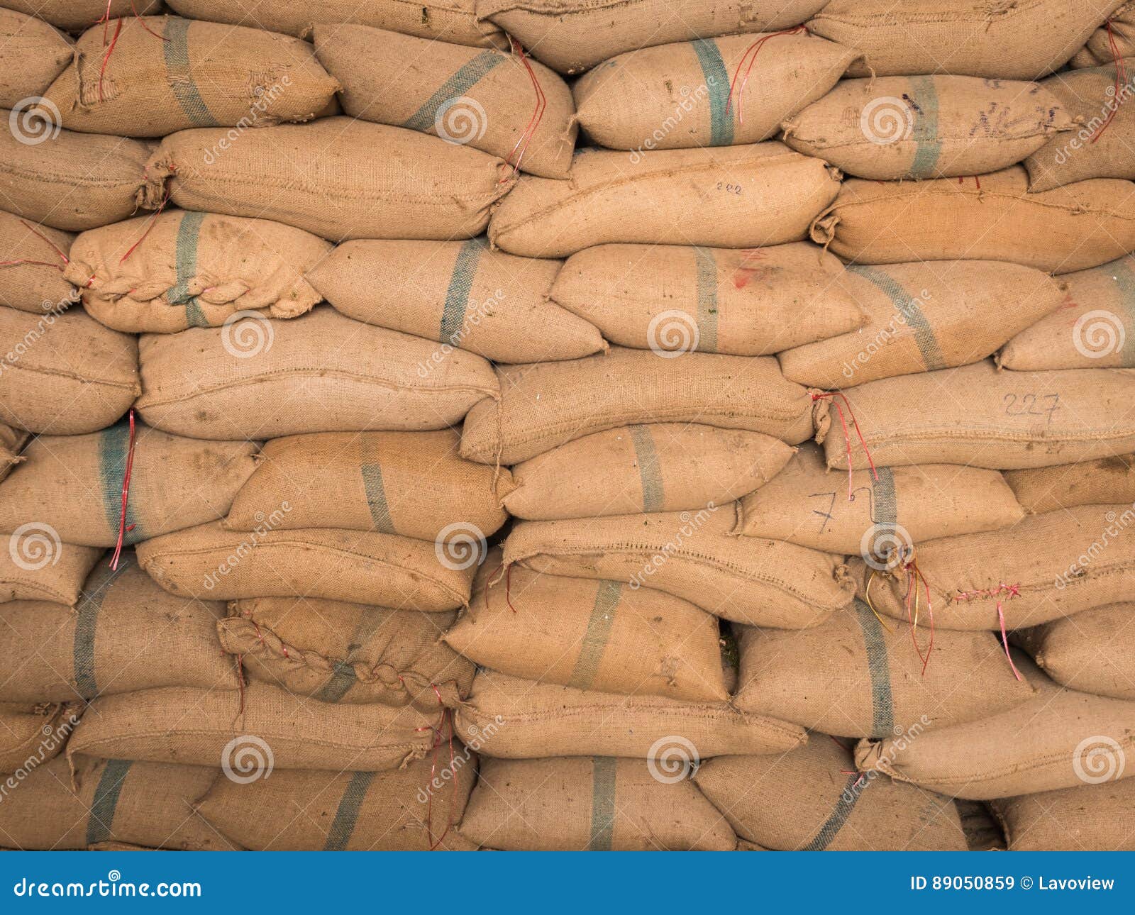 Old Hemp Sacks Stacked in a Row. Stock Image - Image of grain, rice ...