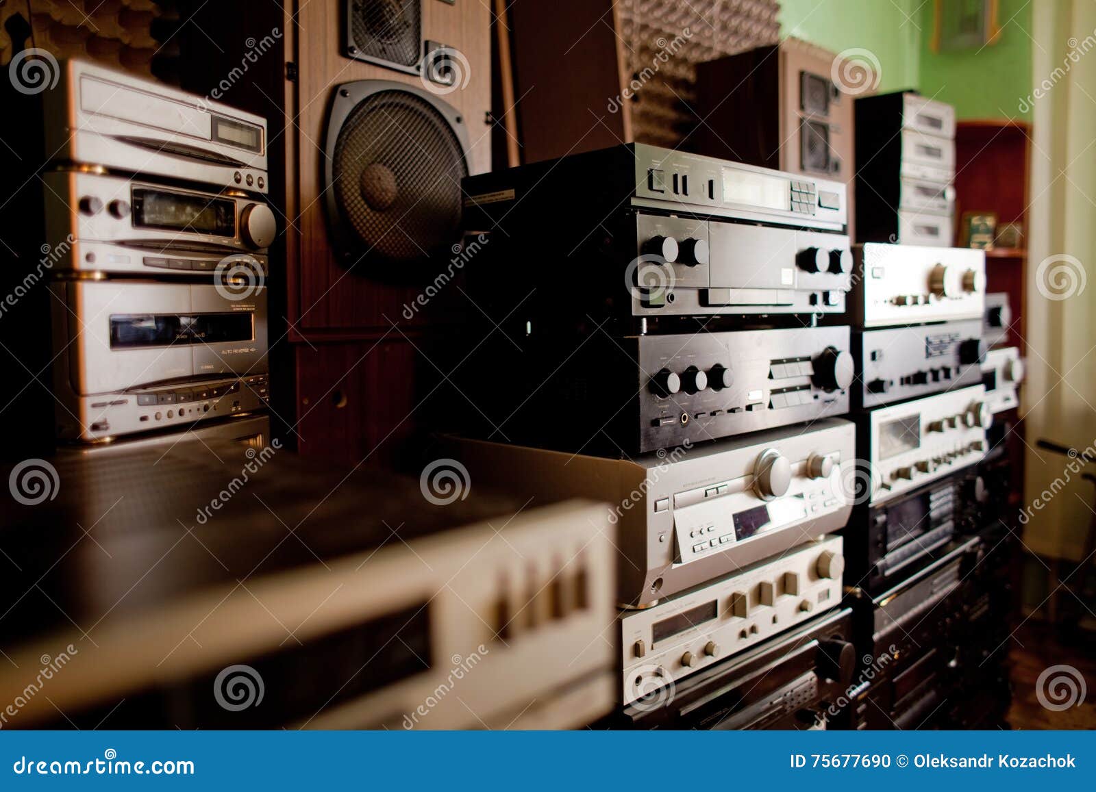 Old Hi-fi Receivers and Tape Deck Recorders Stock Photo - Image of ...