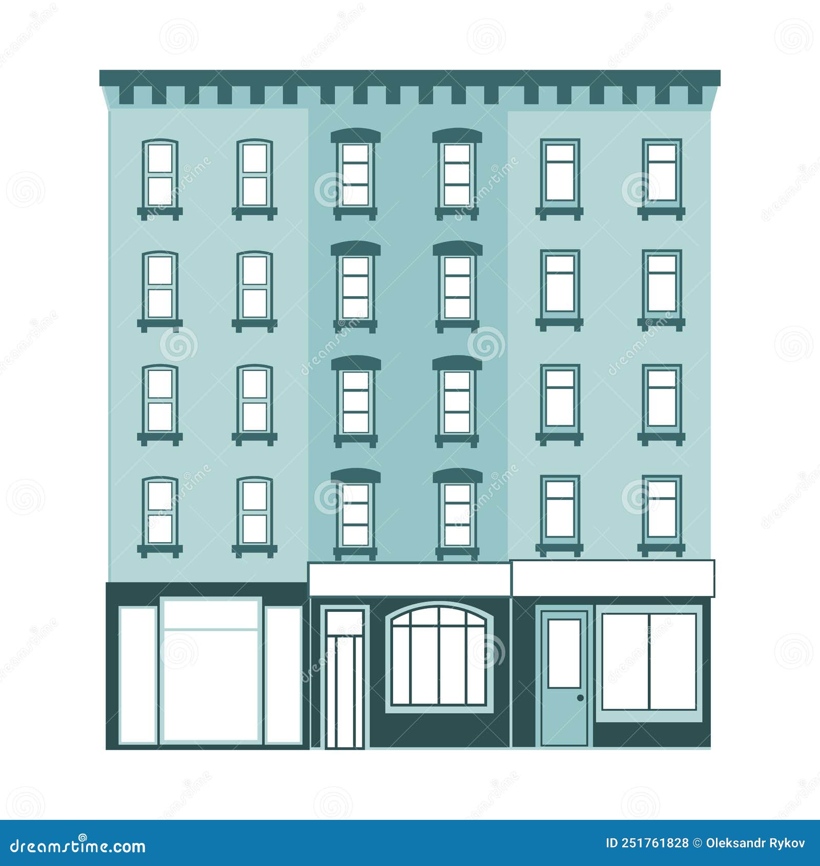 Old High-rise Building in New York. Stock Illustration - Illustration ...