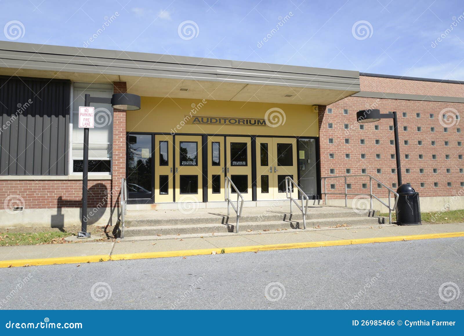 Old High School Auditorium Entrance Stock Photo - Image of primary ...