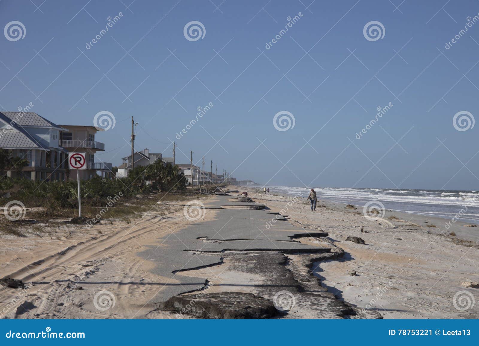 Old A1A Highway Destroyed by Hurricane Matthew Editorial Photo - Image ...