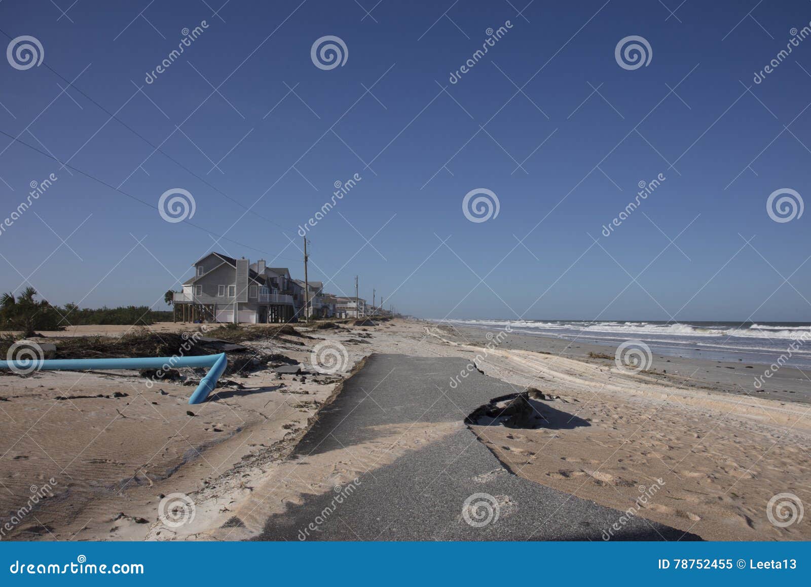 Old A1A Highway Destroyed by Hurricane Matthew Editorial Image - Image ...