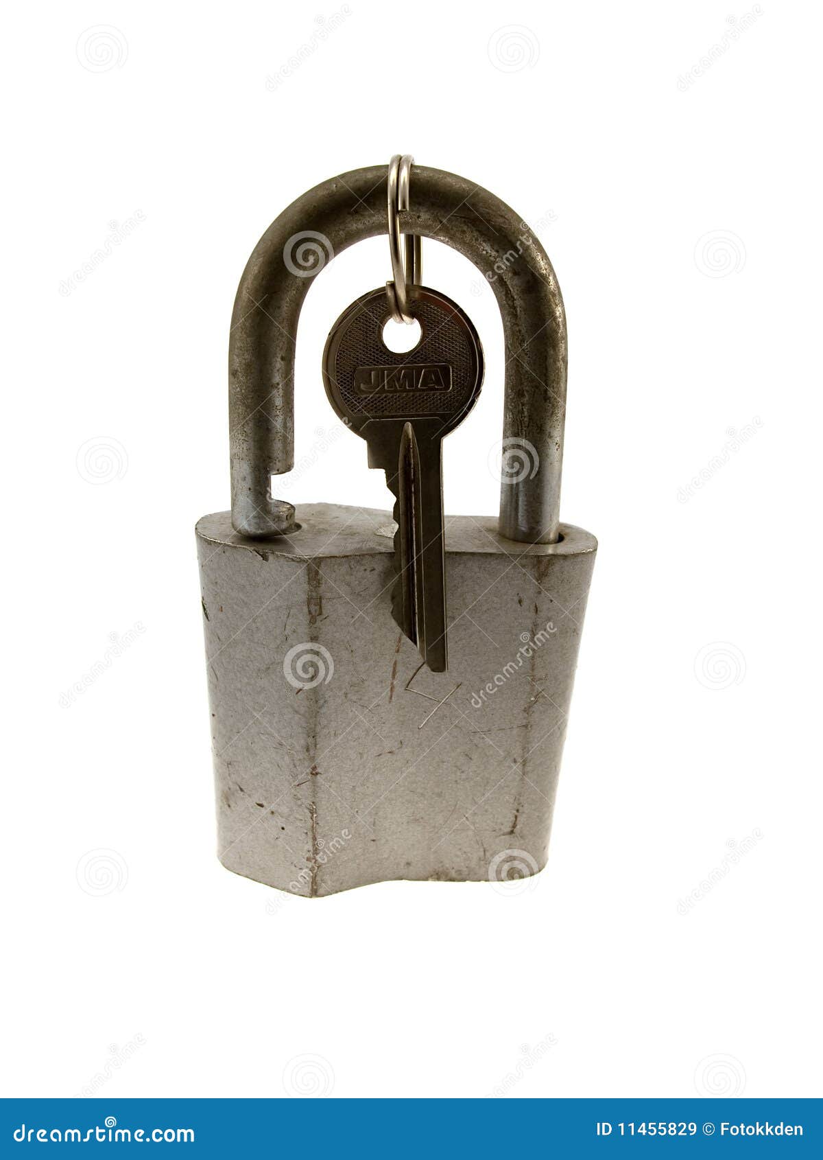 The Old Hinged Lock With A Key Stock Image - Image of design ...
