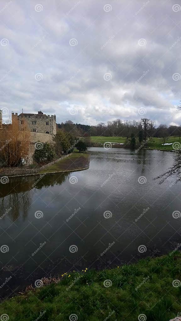 Castle on river stock photo. Image of river, clouds - 111917226