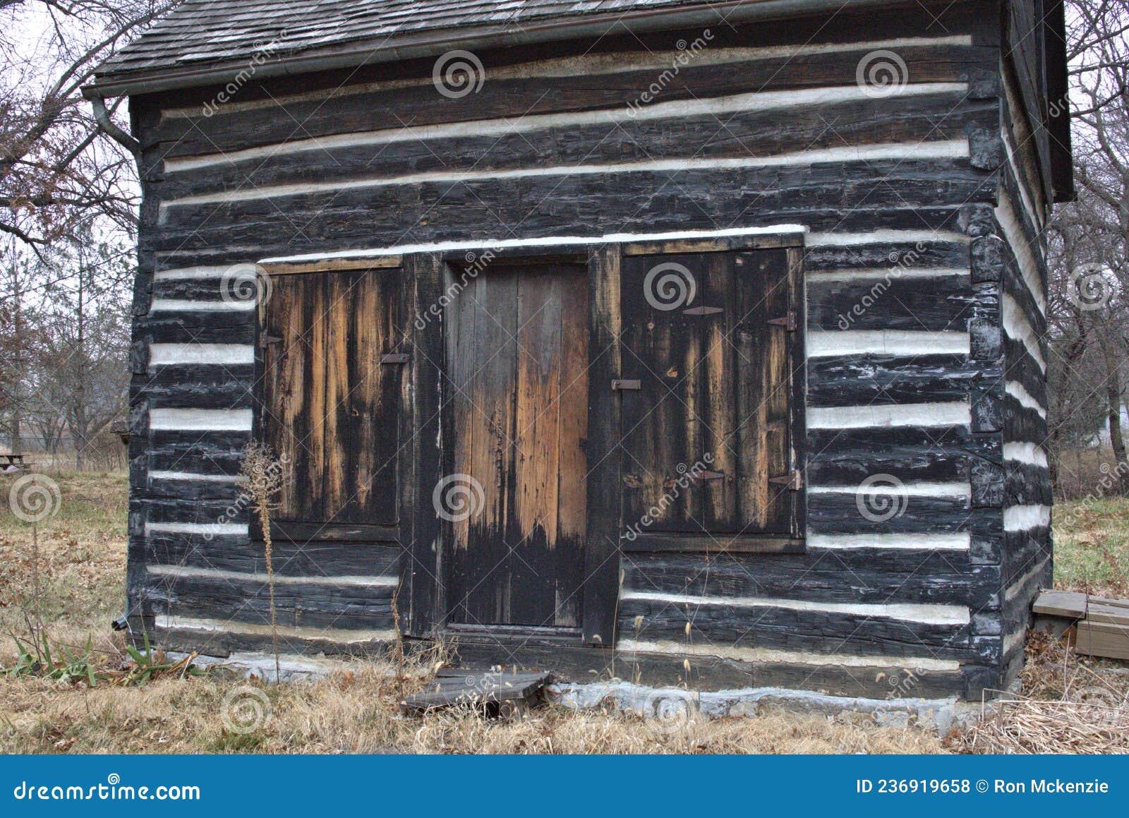 Old Historic Log Cabin stock photo. Image of morning - 236919658