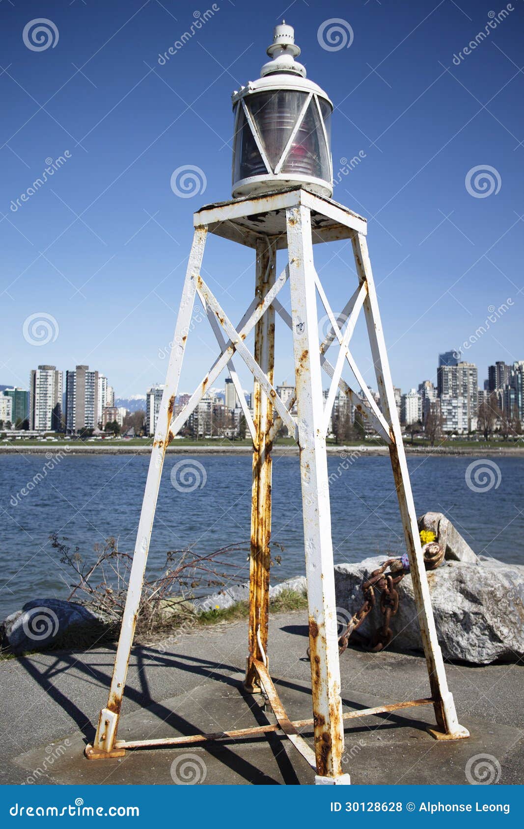 Old Historic Pier Light at Vanier Park Stock Photo - Image of retro ...