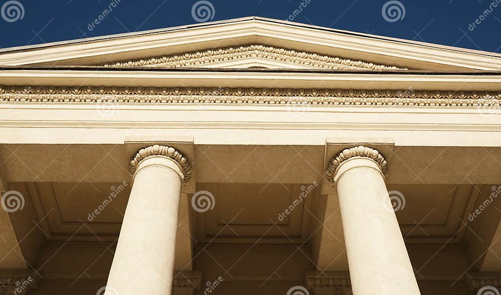 An Old Historical Building with Columns and Stucco Stock Image - Image ...