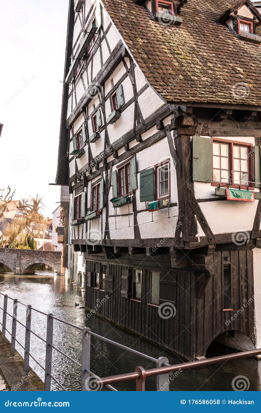 Old Historical Buildings in the Old Section of the Town Near the River ...