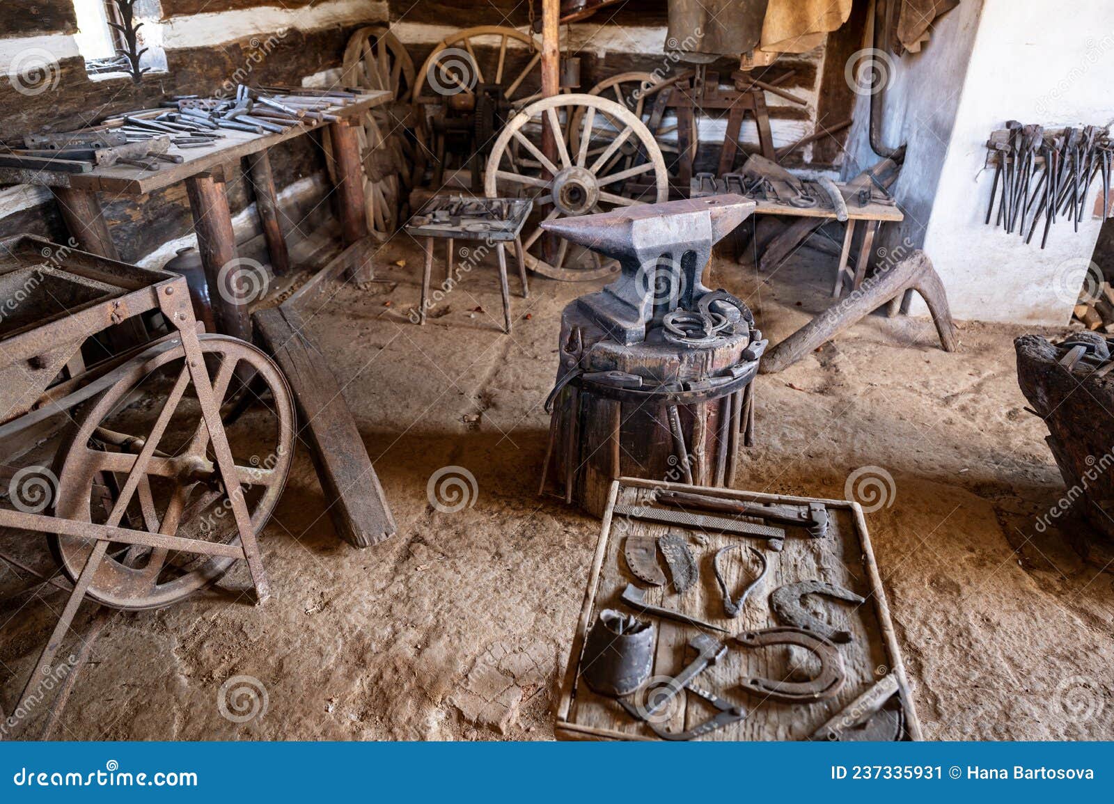 Old Historical Forge Room with Exhibition of Different Tool, Kourim ...