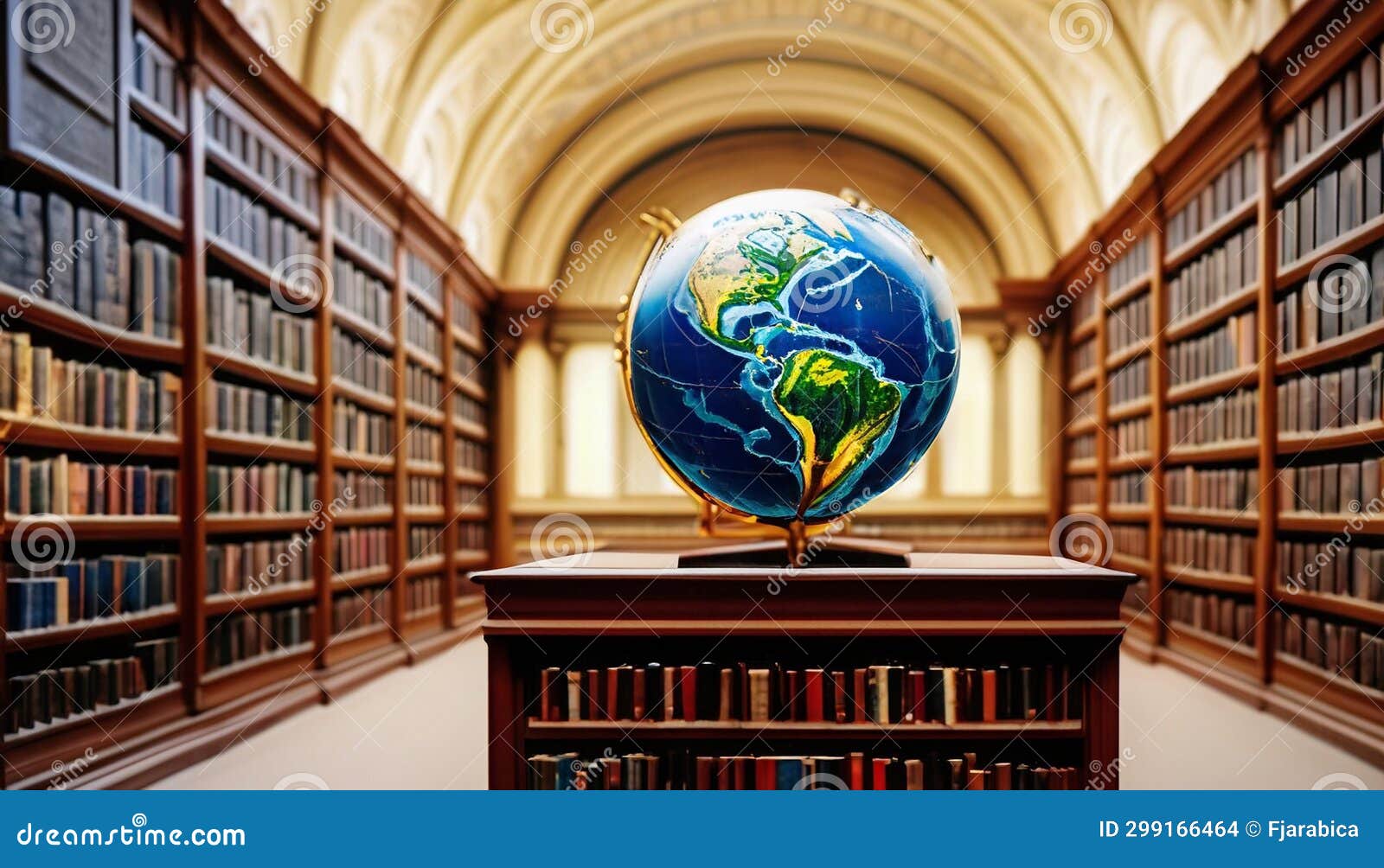 Old Historical Library with Globe Stock Photo - Image of food, arch ...