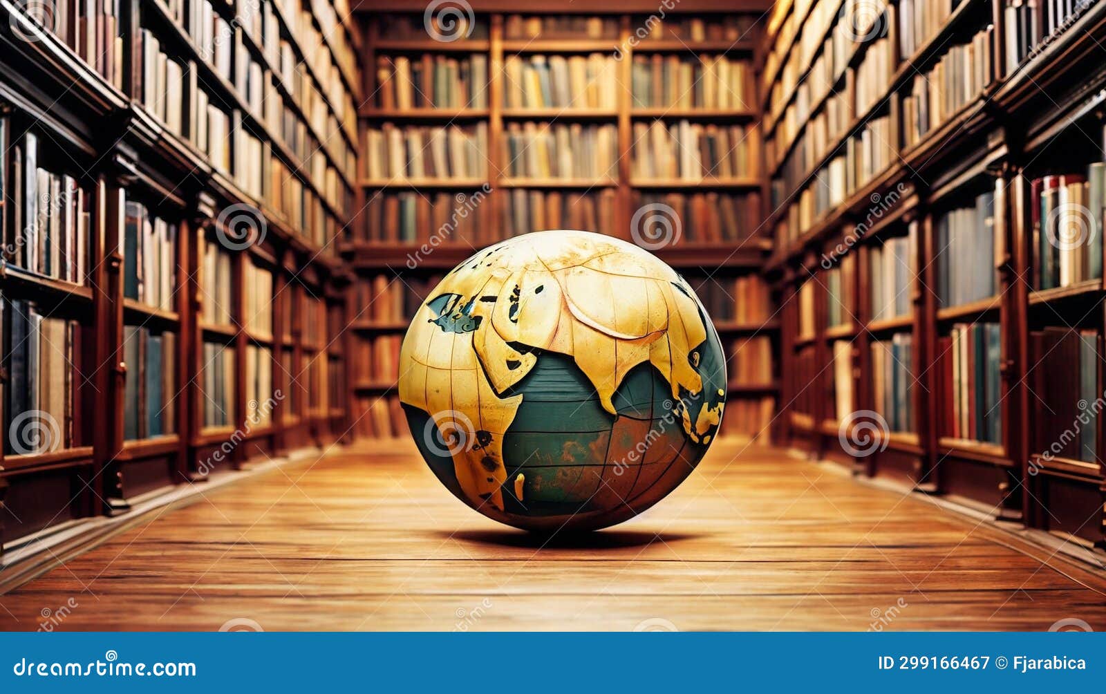 Old Historical Library with Globe Stock Image - Image of religion ...