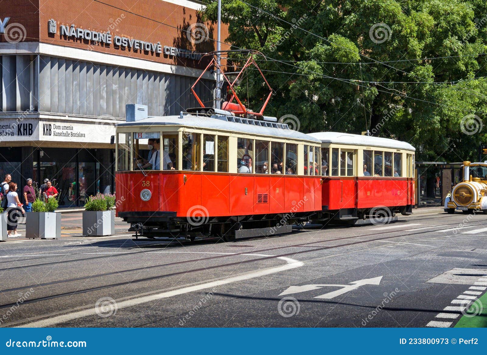 Old historical tram editorial stock photo. Image of center - 233800973