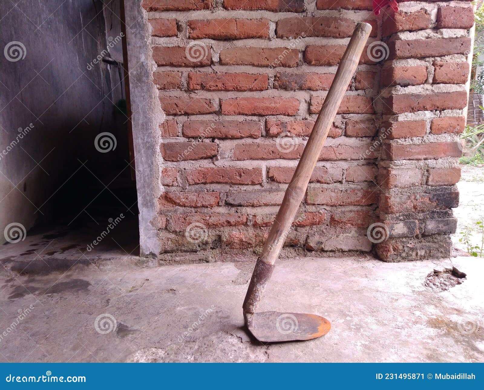 Old hoe stock image. Image of ruins, soil, brick, iron - 231495871