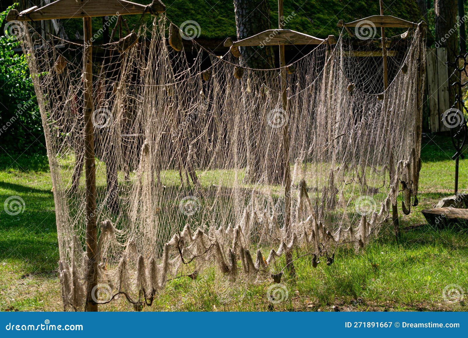 Old Homemade Net Made of Rope for Catching Handmade Fish Stock Image ...