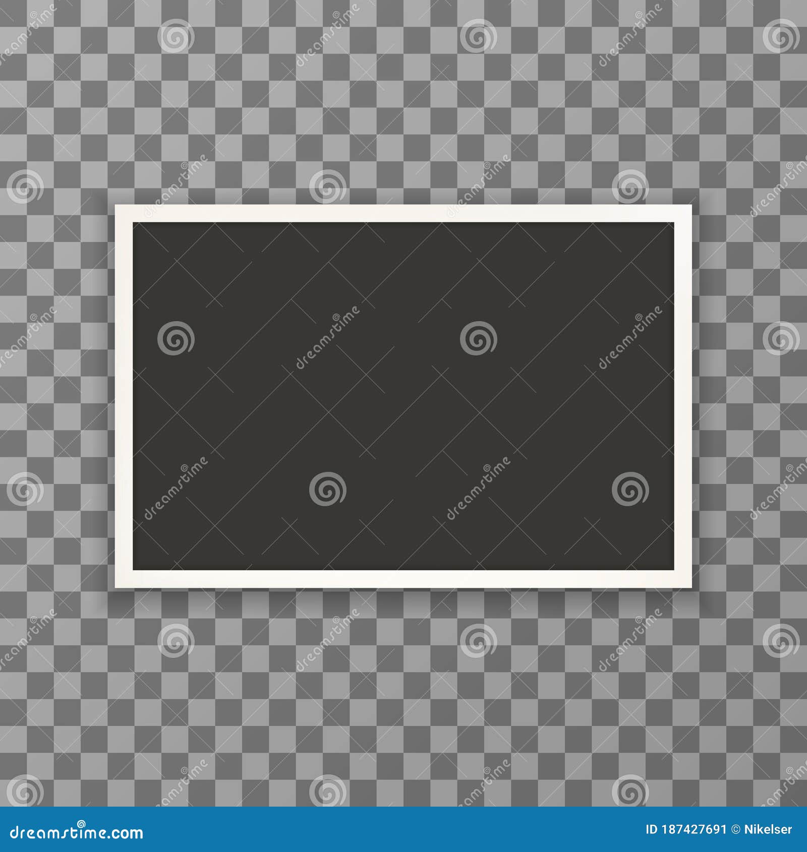 Old Horizontal Photo Frame with Shadow on Transparent Background ...