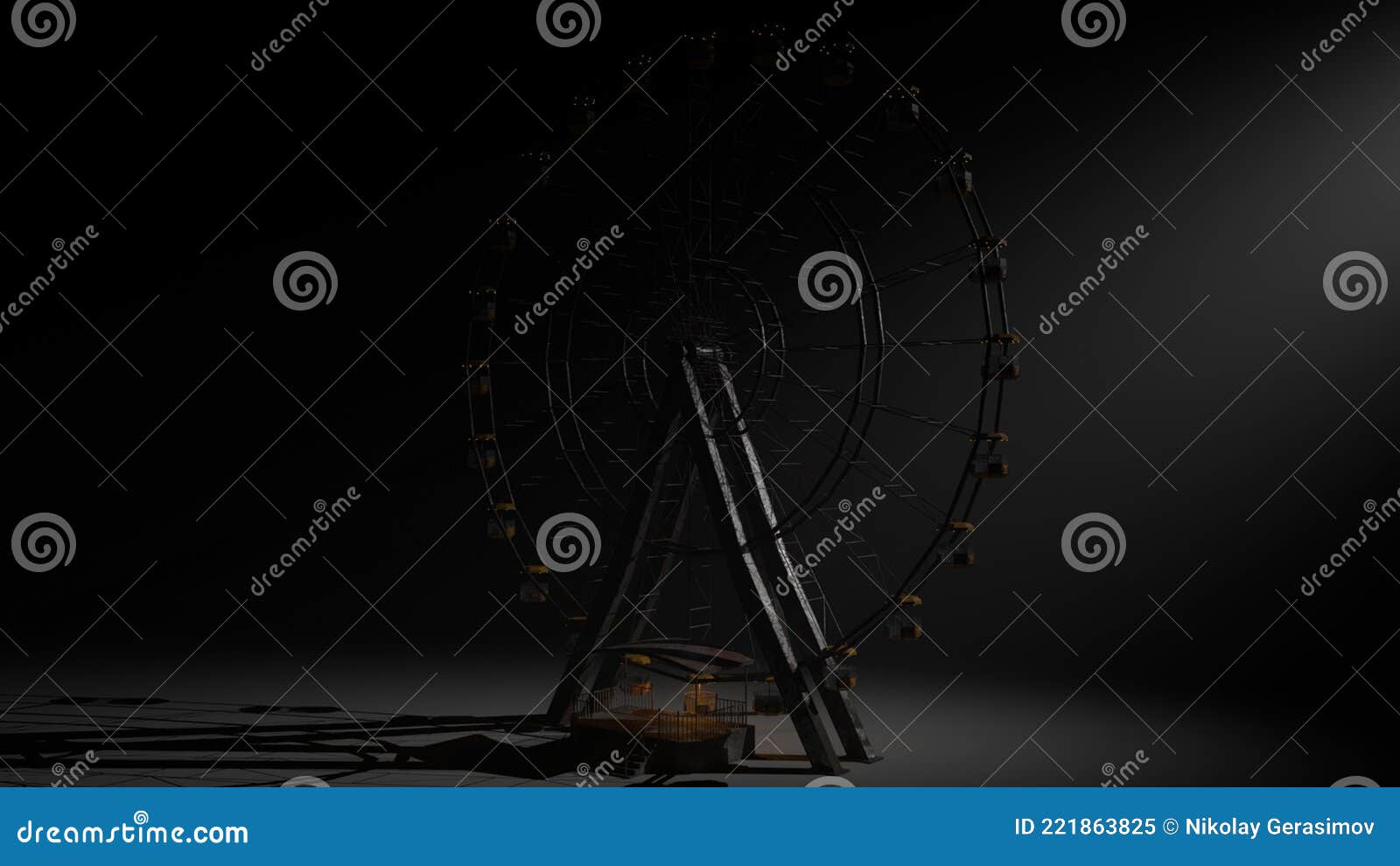 The Old Horror Ferris Wheel 3d-illustration 3d-rendering Stock ...