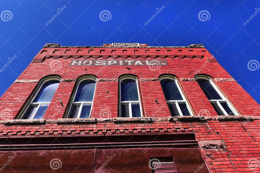 Old Hospital Building Brick Walls and Blue Sky for Healthcare and First ... Old Hospital Building Brick Walls and Blue Sky for Healthcare and First ...