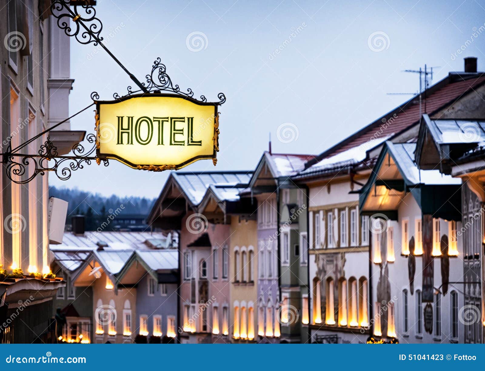 Old hotel sign stock image. Image of dusk, word, evening - 51041423