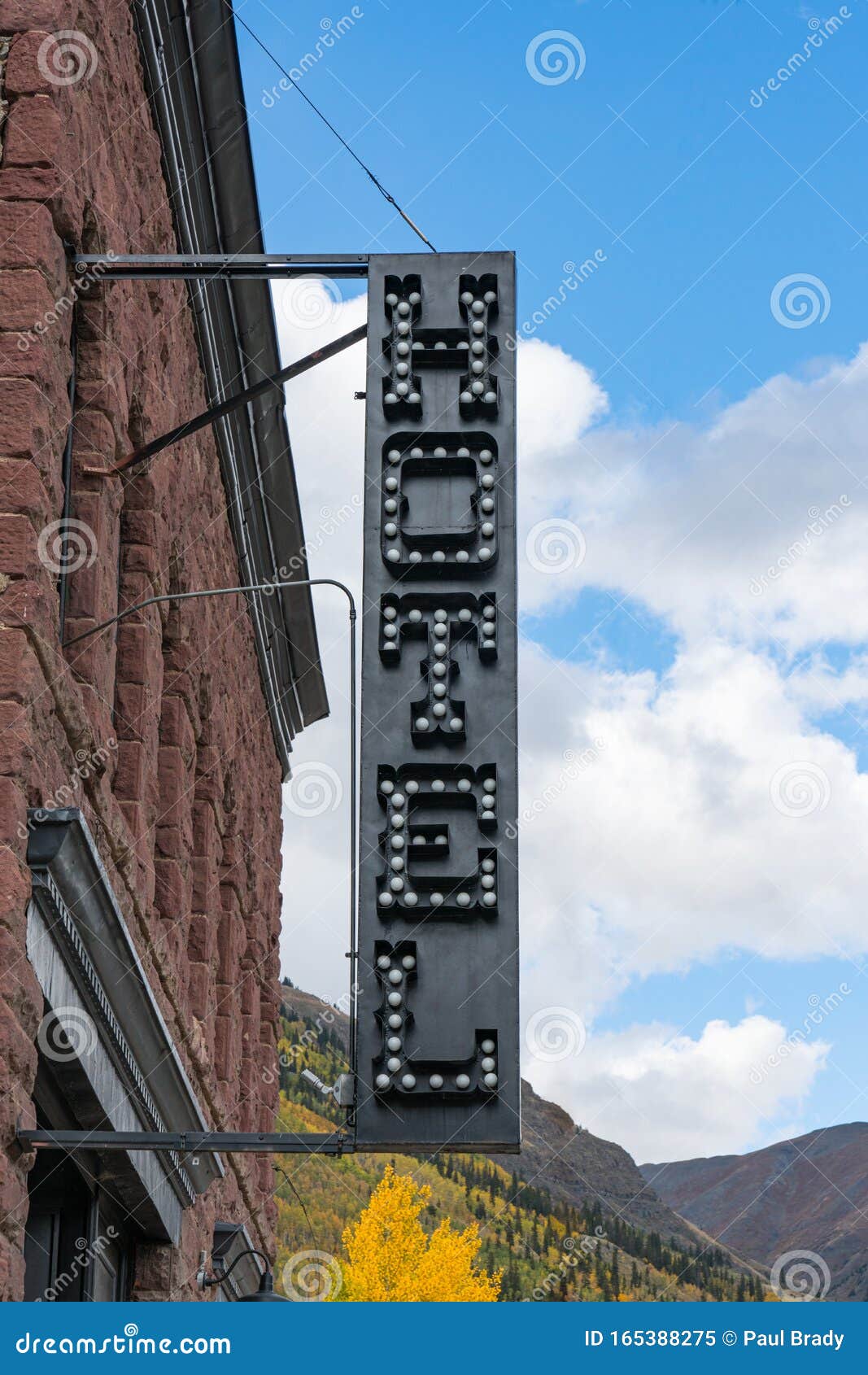 Old Hotel Sign stock image. Image of hanging, elegance - 165388275