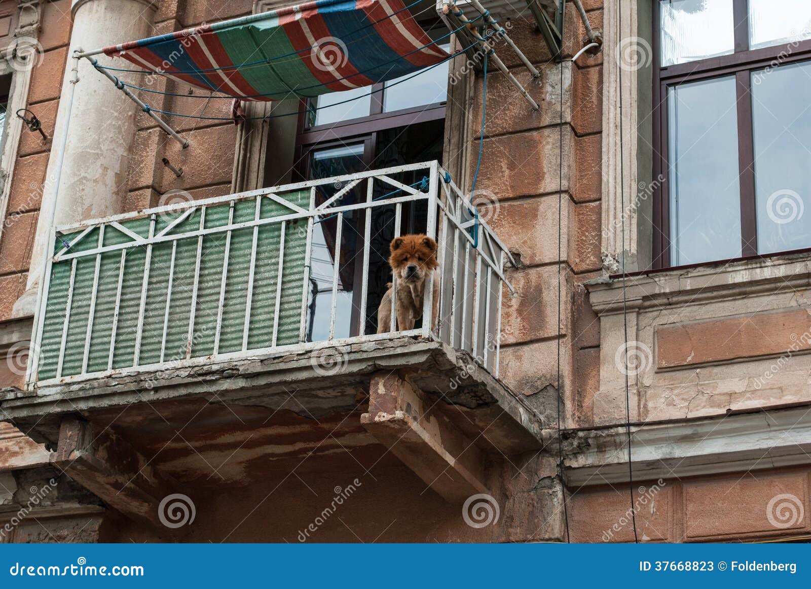 Old house balcony stock image. Image of brick, color - 37668823