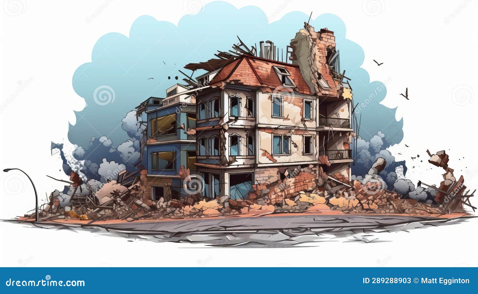 House Demolition Building Removal Vector Illustration | CartoonDealer ...