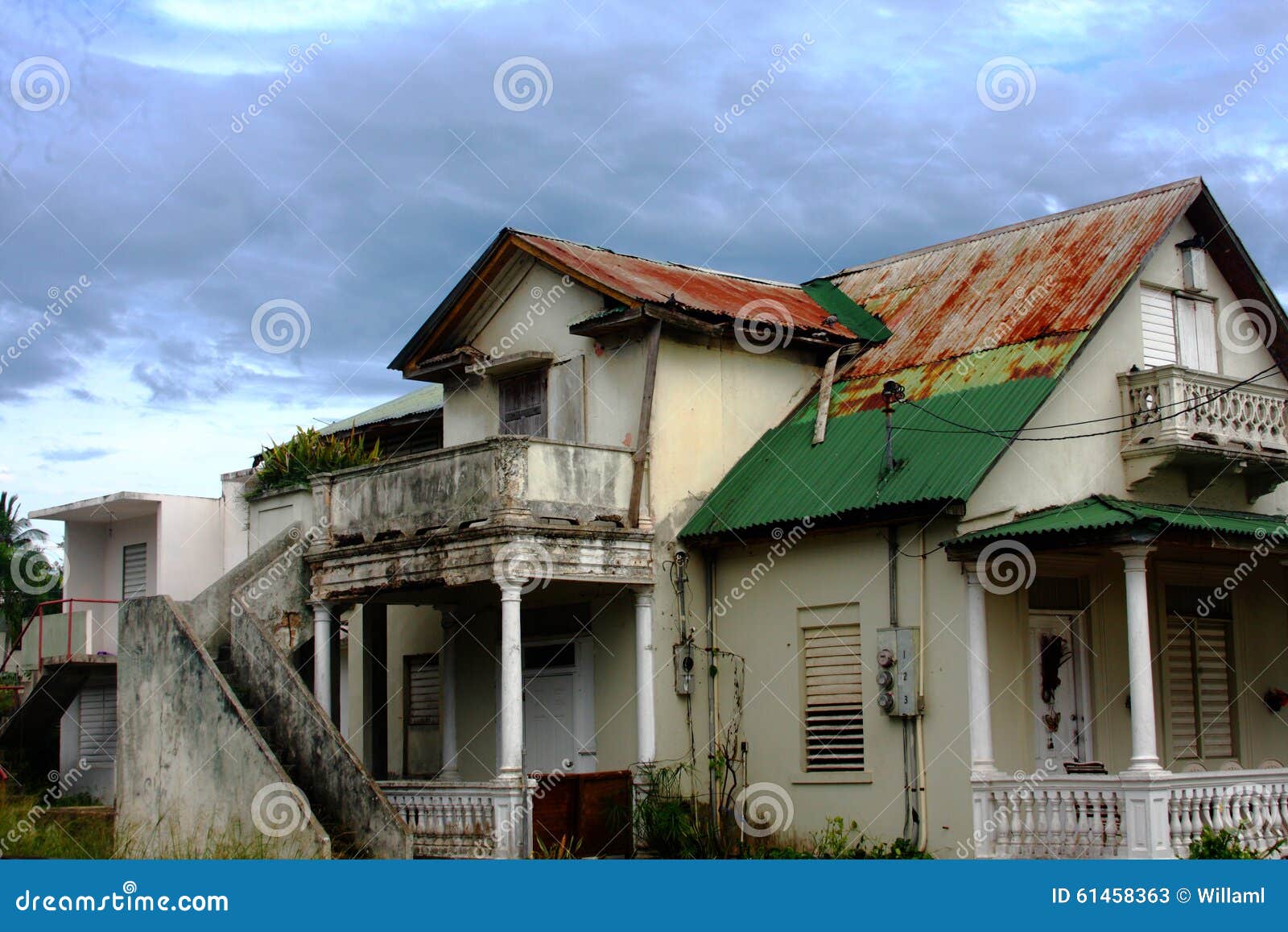 A Rotten Roof, A Hole In The Roof Of The Building. Royalty-Free Stock ...