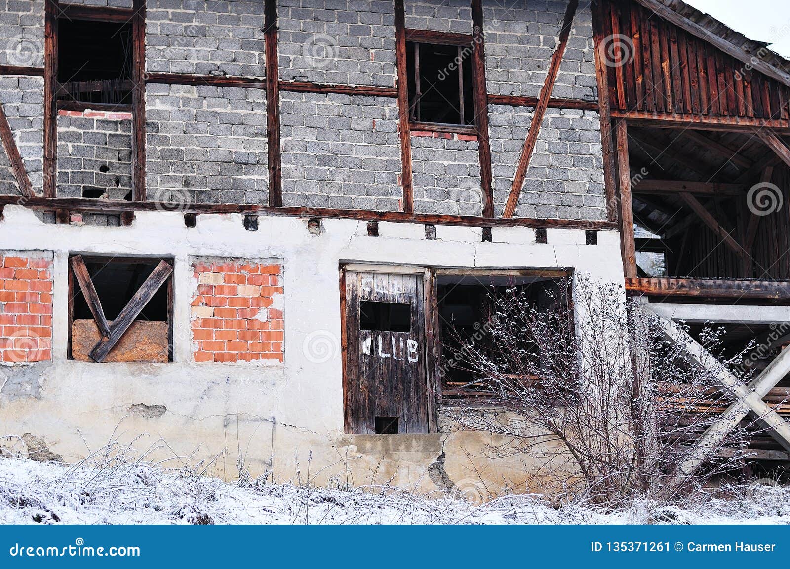 Old House Falling into Decay Stock Image - Image of facade, door: 135371261