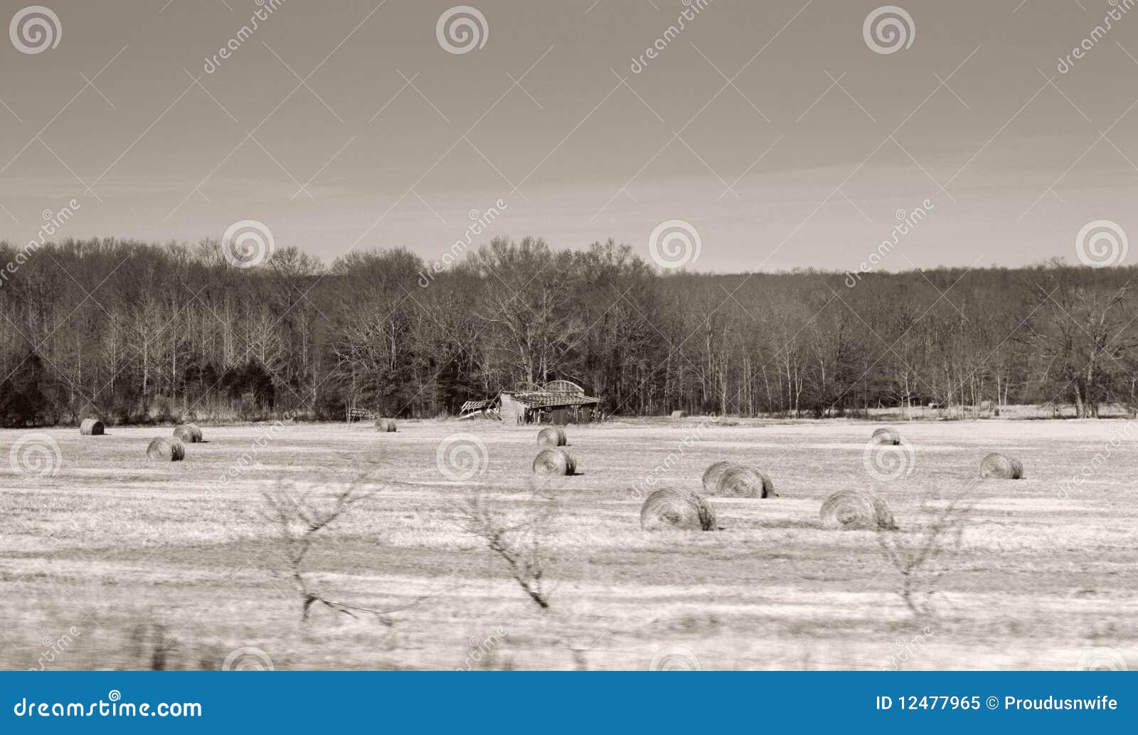 Old House and Hay Bales stock image. Image of house, fields - 12477965