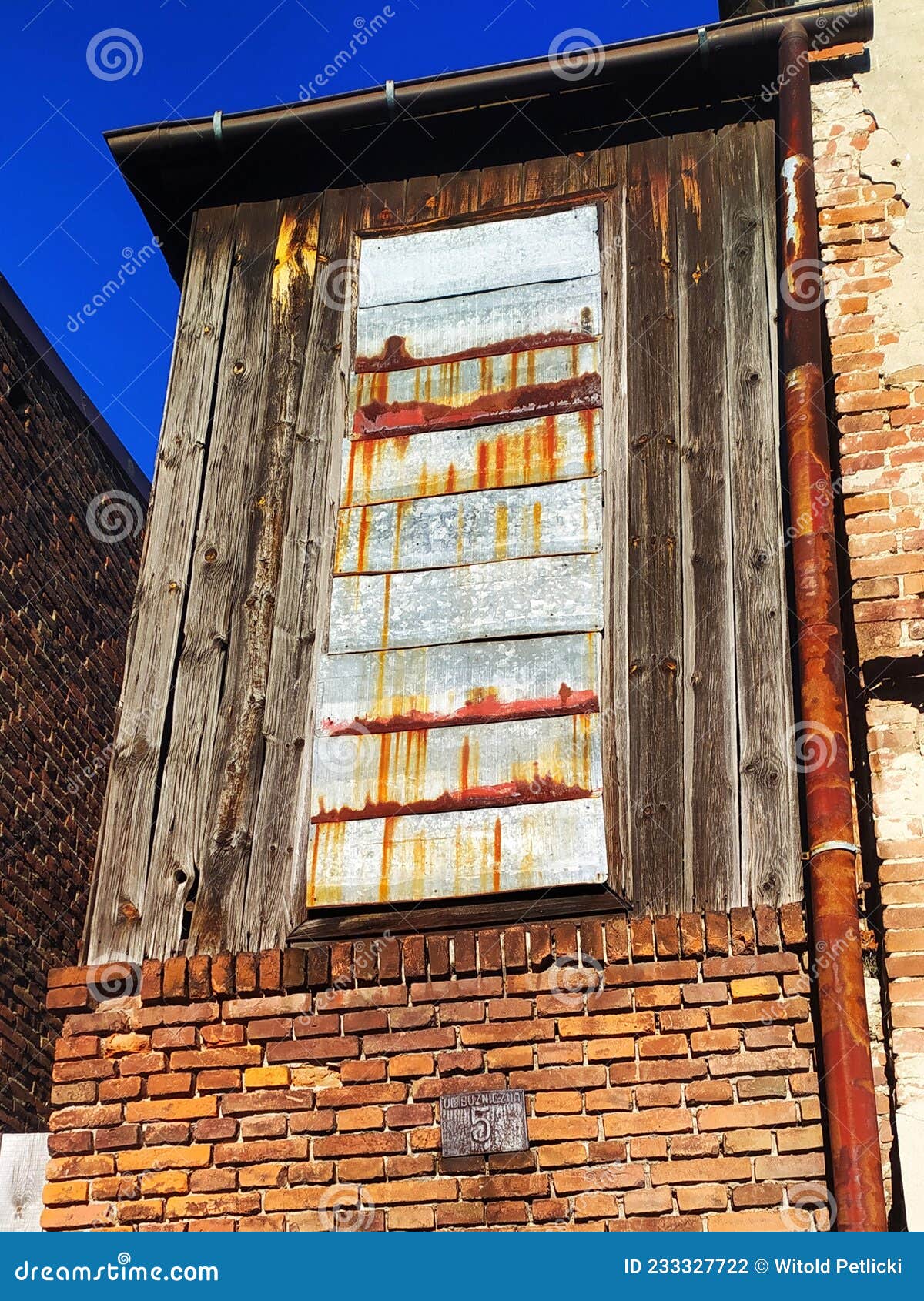 Wooden Superstructure In The Form Of A Tower Over A Brick Building ...