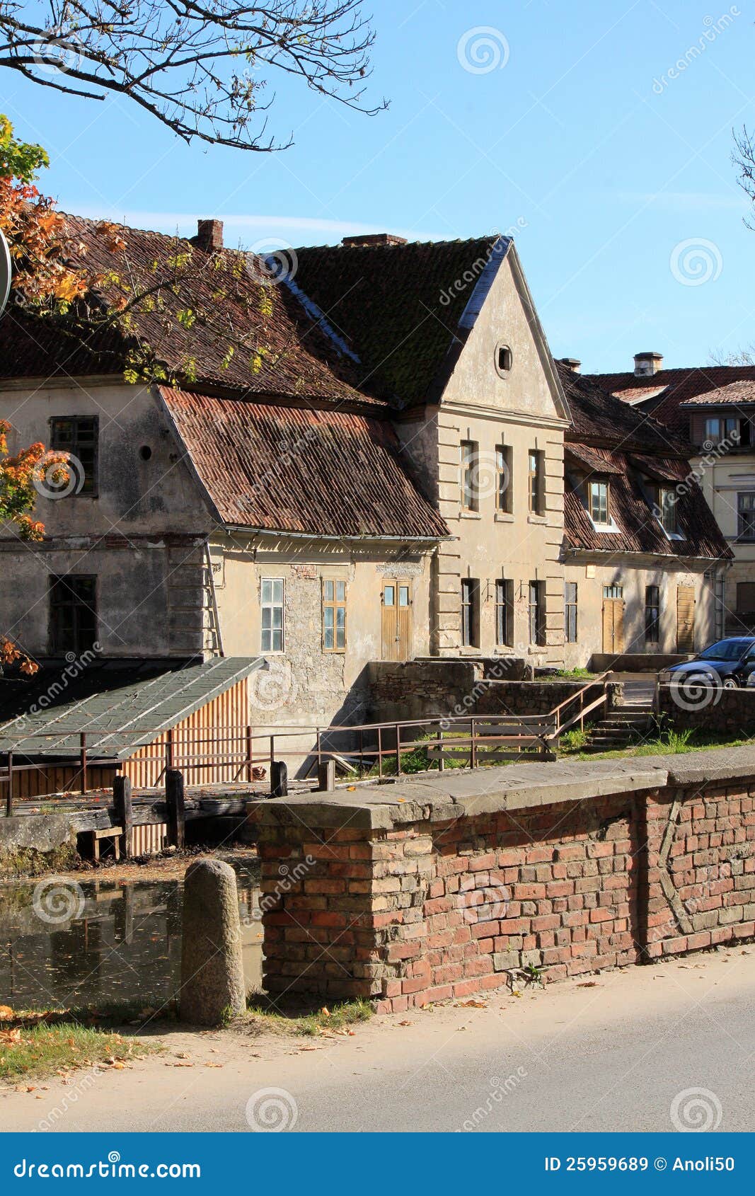 Old house in Kuldiga stock image. Image of mansard, cockloft - 25959689